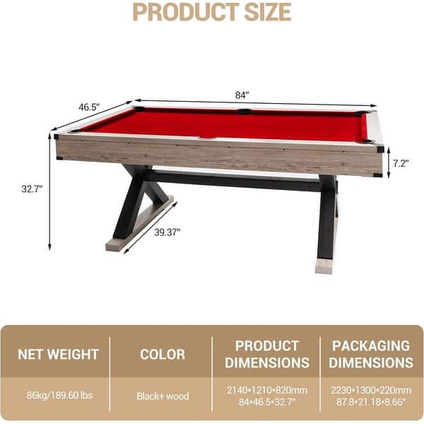 billiard table dimensions 7ft