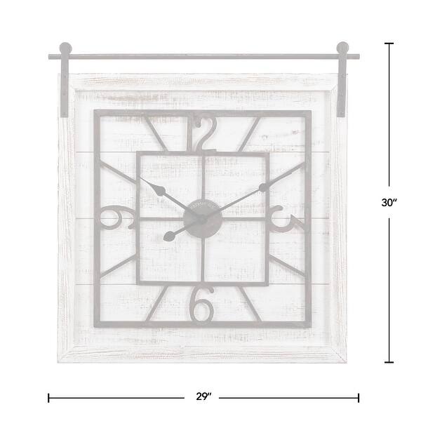 FirsTime & Co. White Townsend Farmhouse Barn Door Wall Clock, Wood ...