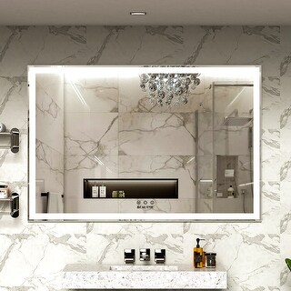60 in. W x 40 in. H Oversized Rectangular Framed Lighted Wall Mounted ...