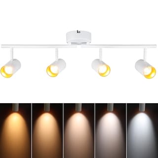 LED Adjustable 4-Head Track Light, 5 Color Temperatures Selectable ...
