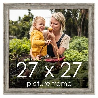 27x27 Distressed/Aged Contrast Grey Complete Wood Square Picture Frame ...
