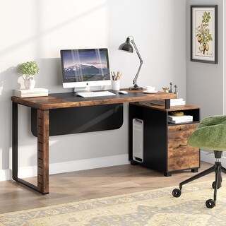 Tribesigns 59 Inch Executive Office Desk Computer Desk with File Drawer ...