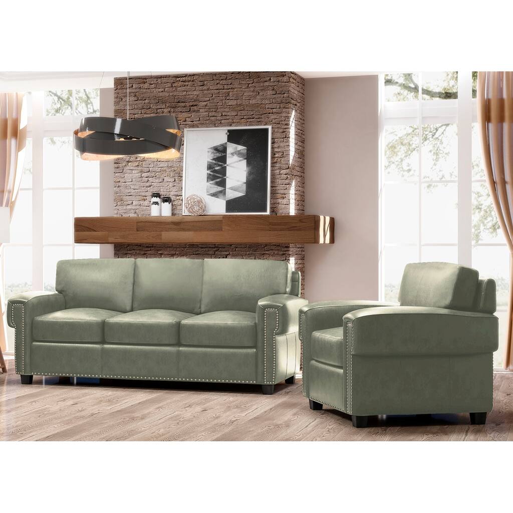 Made To Order Como 100 Top Grain Leather Sofa And Chair Set