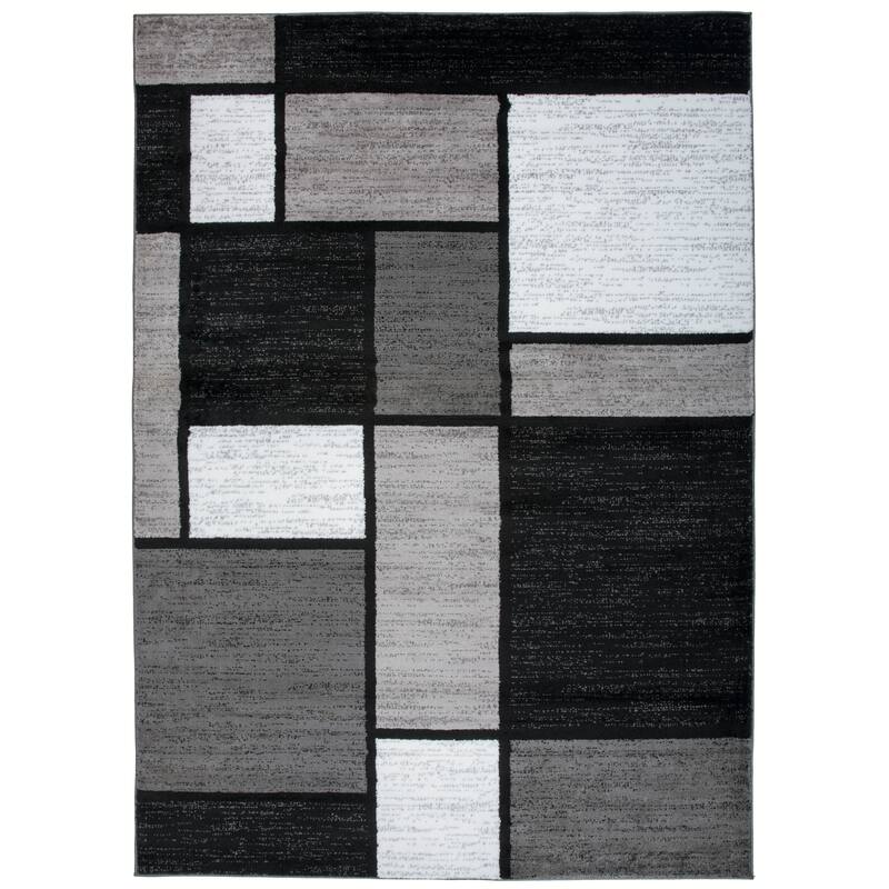 World Rug Gallery Contemporary Modern Boxed Color Block Area Rug - On ...
