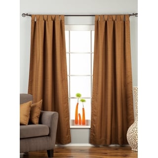 Brown Tab Top Matka Raw Silk Curtain / Drape / Panel - Piece - Bed Bath ...