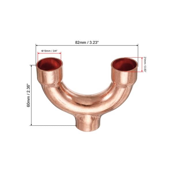 Tee Y Shape Copper Fitting Welding Joint Split Union Intersection 3/4 ...