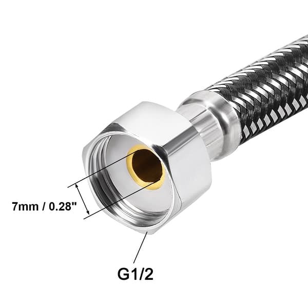 Faucet Connector 1/2 Inch IPS Female Stainless Steel Nylon Hose 2Pcs ...