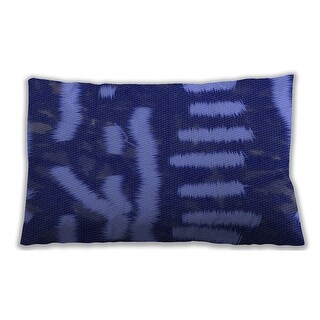 Ahgly Company Patterned Indoor-Outdoor Cobalt Blue Lumbar Throw Pillow ...