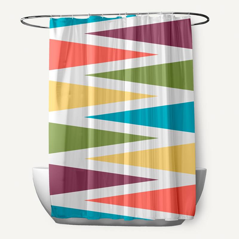 Backgammon Geometric Print Shower Curtain - Overstock - 10808707