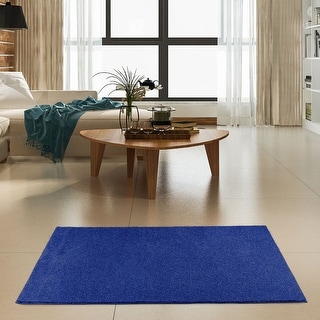 Furnish my Place Plush Solid Neon Blue Color Rug Set of Area Rugs - Bed ...