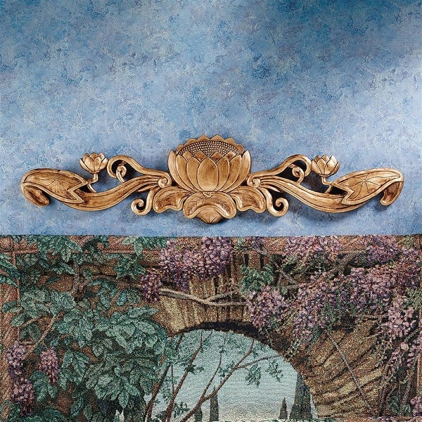 Design Toscano De Velde Water Lily Architectural Wall Pediment - Bed ...