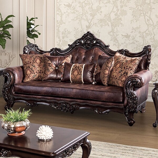 Furniture of America Wasing Traditional Formal Tufted Back Sofa On Sale Bed Bath Beyond 41439792