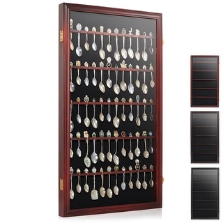 60 Souvenir Spoon Display Case, Solid Wood Holder Rack - Bed Bath ...