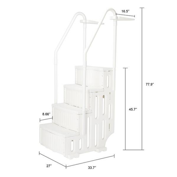 88 x 69 x 170 cm PE Swimming Pool Escalator White - Bed Bath & Beyond ...