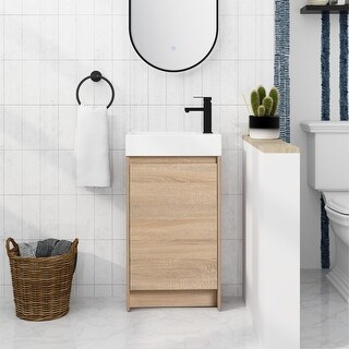 ARTCHIRLY 16/18 Inch Bathroom Vanity with Sink for Small Bathroom ...