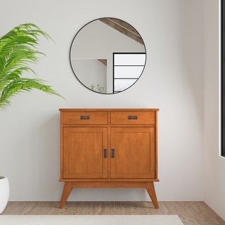 Wyndenhall Tierney 36 inch Wide Solid Wood Mid Century Modern Entryway ...