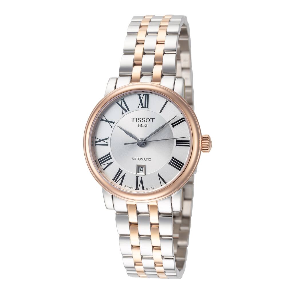Tissot Women's Carson 30mm Silver Dial Stainless Steel Automatic Watch ...