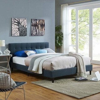 Full Size Fabric Upholstered Platform Bed Azure - Bed Bath & Beyond ...