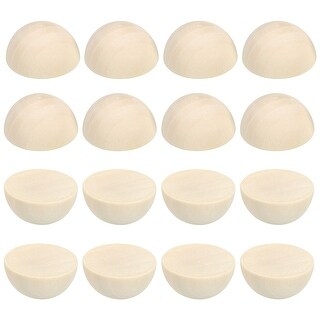 35mm Half Wood Beads Unfinished Natural Wooden Beads Split Wood Balls ...
