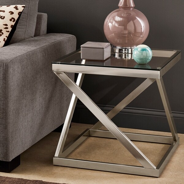 Brynn Brushed Nickel End Table by iNSPIRE Q Modern On Sale Bed Bath Beyond 27538884