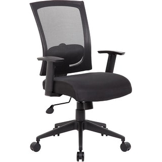 Black Mesh Task Chair with Adjustable Armrests and Pneumatic Seat ...
