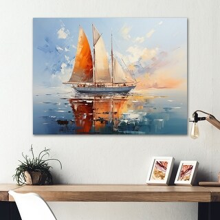Designart "Boat Minimalism Regatta II" Boat Large Metal Prints - Bed ...