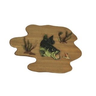 Hand Carved Wood Bass Fish Wall Plaque Lodge Decor Cabin Decoration ...