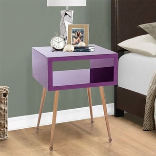 Purple end table acrylic side table mirror nightstand table - Bed Bath ...