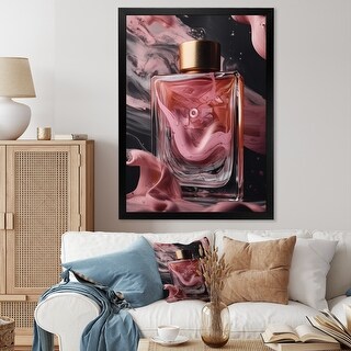 Designart "Fashionable Perfume Fragrance I" Fashion Perfume Framed Wall ...