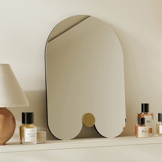 MacLuu Frameless Arch Mirror Wall Decor - Gold - 19.3" x 27.5" - Bed ...