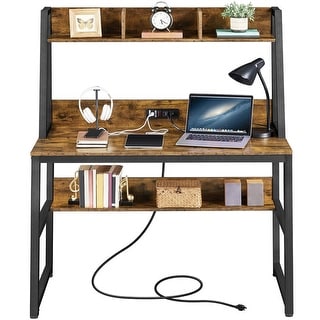 47 Inch Writing Desk with Power Outlets - Bed Bath & Beyond - 42696793