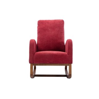 Rocking Chair High-Back Accent Chair with Pocket, Red - Bed Bath ...