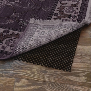Pro Space 2 ft. x 4 ft. Rectangle Black Gird Non-Slip Grip Rug Pad ...