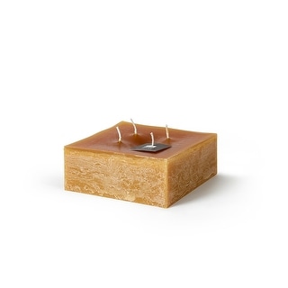 Square 1-Wick Pillar Candle 6"x6"x2" Chamois- ST - Bed Bath & Beyond ...