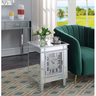 Convenience Concepts Gold Coast Clock End Table with Storage Cabinet ...