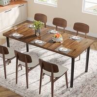 70.9" Dining Table for 6-8, Large Kitchen Table Wood Rectangle Dining ...