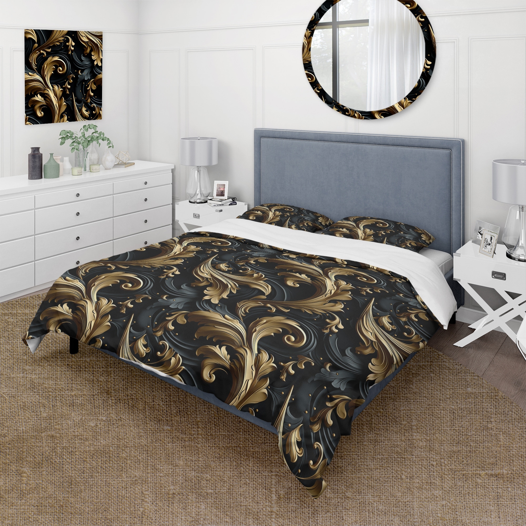Black Damask, 2 Piece Bedding - Bed Bath & Beyond