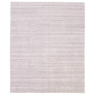 ECARPETGALLERY Hand Loomed Pearl Grey Wool Rug - 8'2 x 10'1 - Bed Bath ...