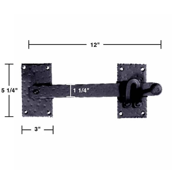 Gate Flip Latch 12" Black Iron Two Sided Flip Locks Barn Door and Fence ...