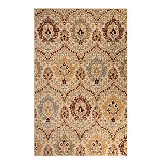 HomeRoots 2' X 3' Camel Gray And Rust Floral Stain Resistant Area Rug ...