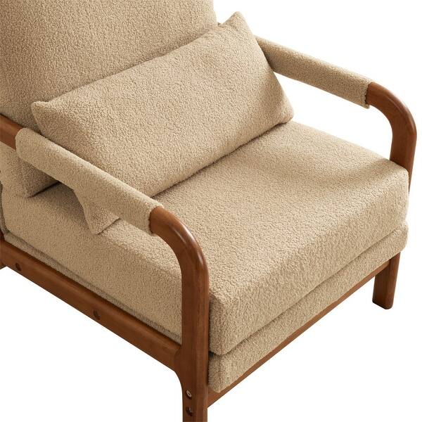 Modern Home Accent Chair, Oak Wood Frame Armchair for Living Room - Bed ...