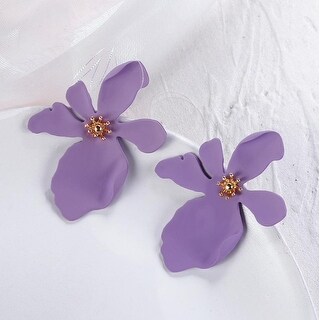 Purple Iris Flower Stud Earrings - Bed Bath & Beyond - 41387957