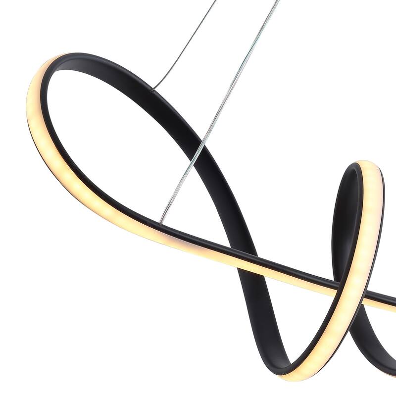 Modern Wavy Linear Design LED Pendant Light Fixture - Bed Bath & Beyond ...