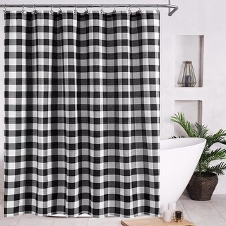 Cotton Blend Buffalo Check Shower Curtain - Bed Bath & Beyond - 36334964