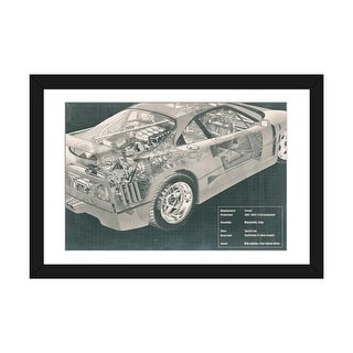 iCanvas "Engine and Interior X-Ray Blueprint 2" by 5by5collective - Bed ...