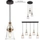 LALUZ Modern 3-Light Glass Chandelier Black Gold Cluster Pendant for ...