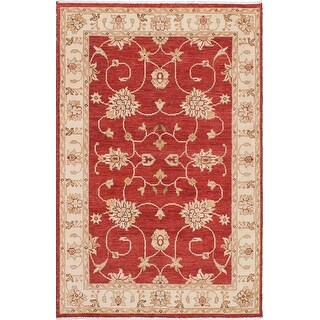 ECARPETGALLERY Hand-knotted Chubi Collection Burgundy Wool Rug - 4'0 x ...