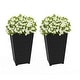 Keter Set of 2 Resin Modern Outdoor 22 Inch Tall Large Flower Pot ...