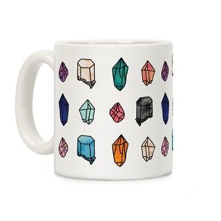 Watercolor Crystal Pattern White 11 Ounce Ceramic Coffee Mug by ...
