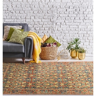 Red transitional Spanish Style Rug, Beautiful Spanish Area Rug - Bed ...